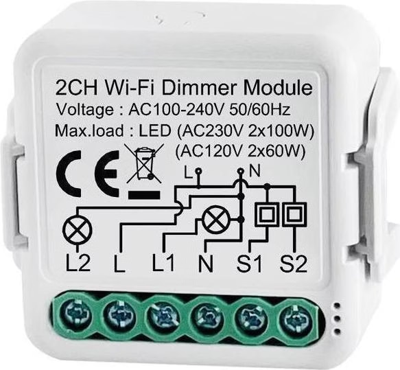 Netplus NPLLDIM02 - Netplus Smart Dimmer Module 2-channel Wi-Fi ...