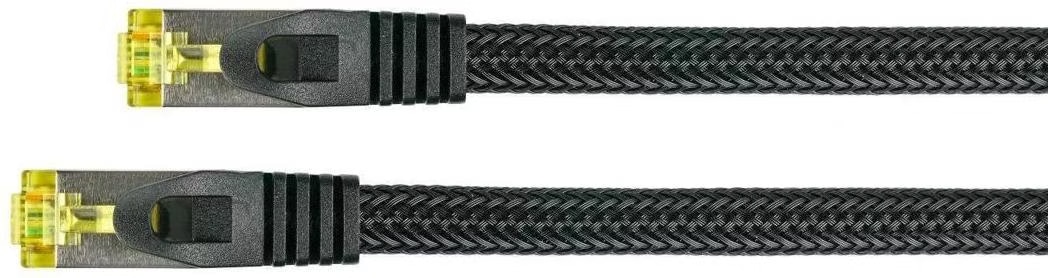 Kabelmeister RJ45 Patchkabel mit Cat. 7 Rohkabel, und Nylongeflecht, S/FTP, PiMF, halogenfrei ...