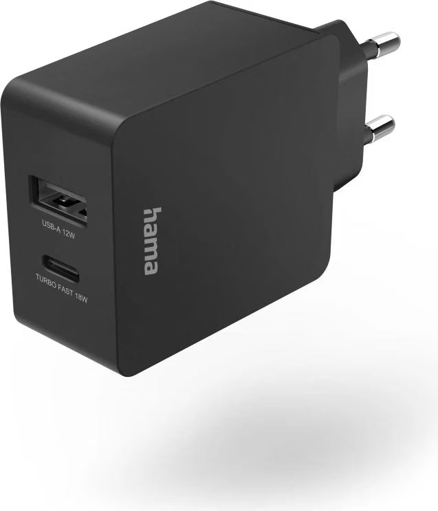 Hama Ladegerät USB-C, Power Delivery (PD)/Qualcomm + USB-A, 30 W, schwarz - Digitec