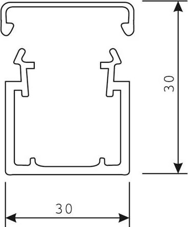 Hager PVC LF installation trunking, 30 x 30 x 2,000 mm, light grey ...