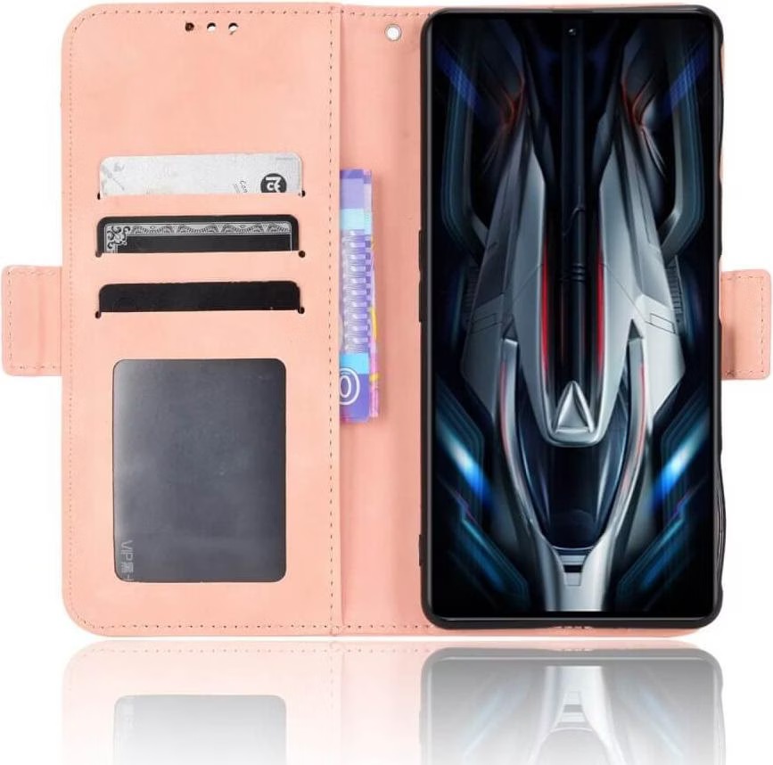 Cover-Discount Xiaomi Poco F4 GT - Etui mit vielen Kartenfächer rosa ...