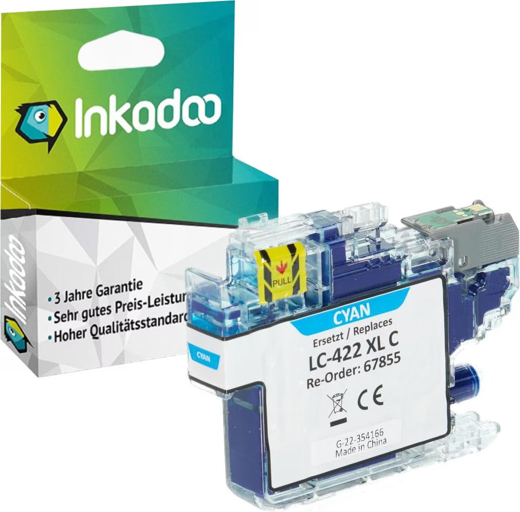 Inkadoo Encre compatible pour Brother LC-422XL (C) - Digitec