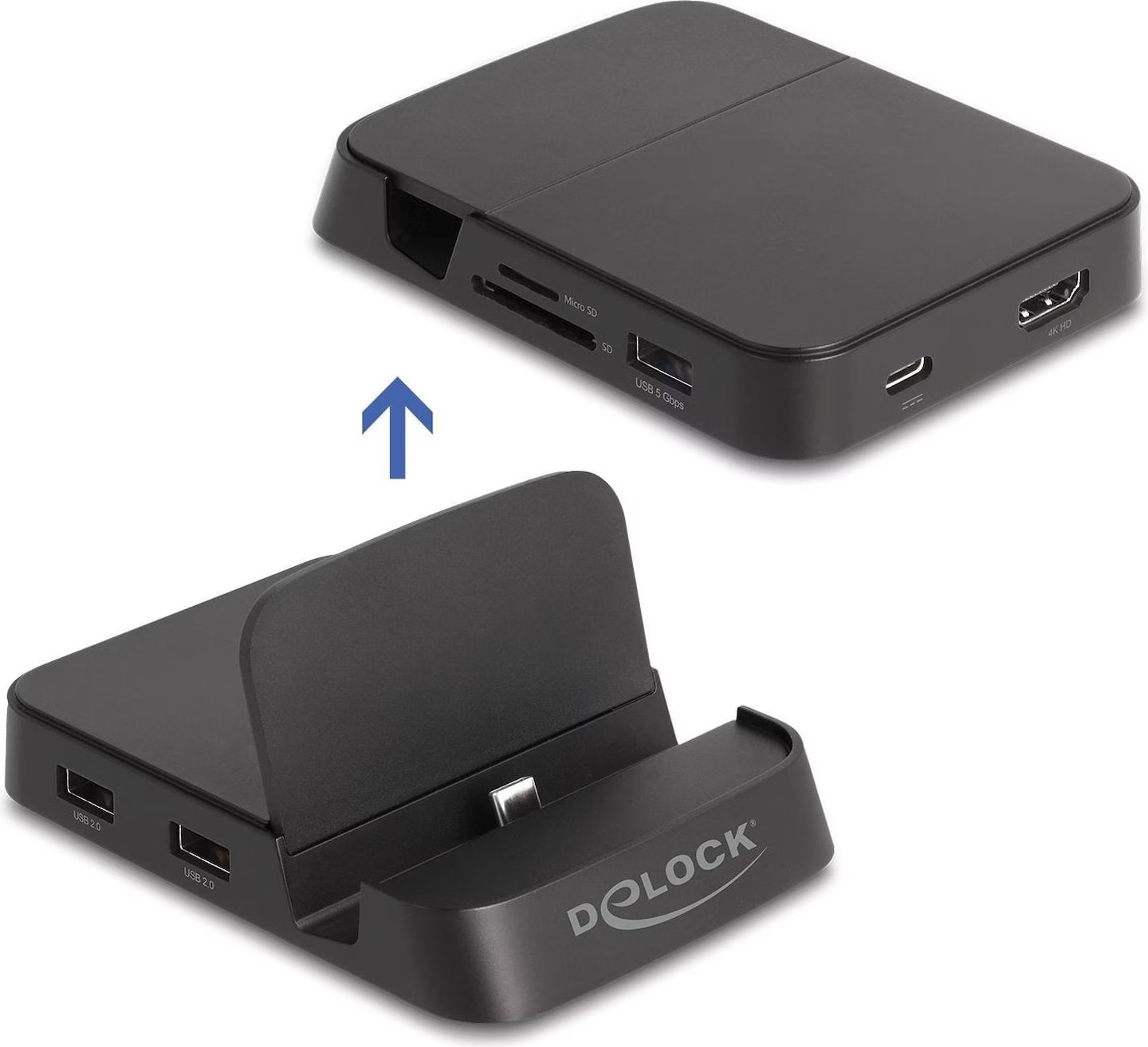 Delock Smartphone Dockingstation 4K mit integrierter Halterung (USB-C ...