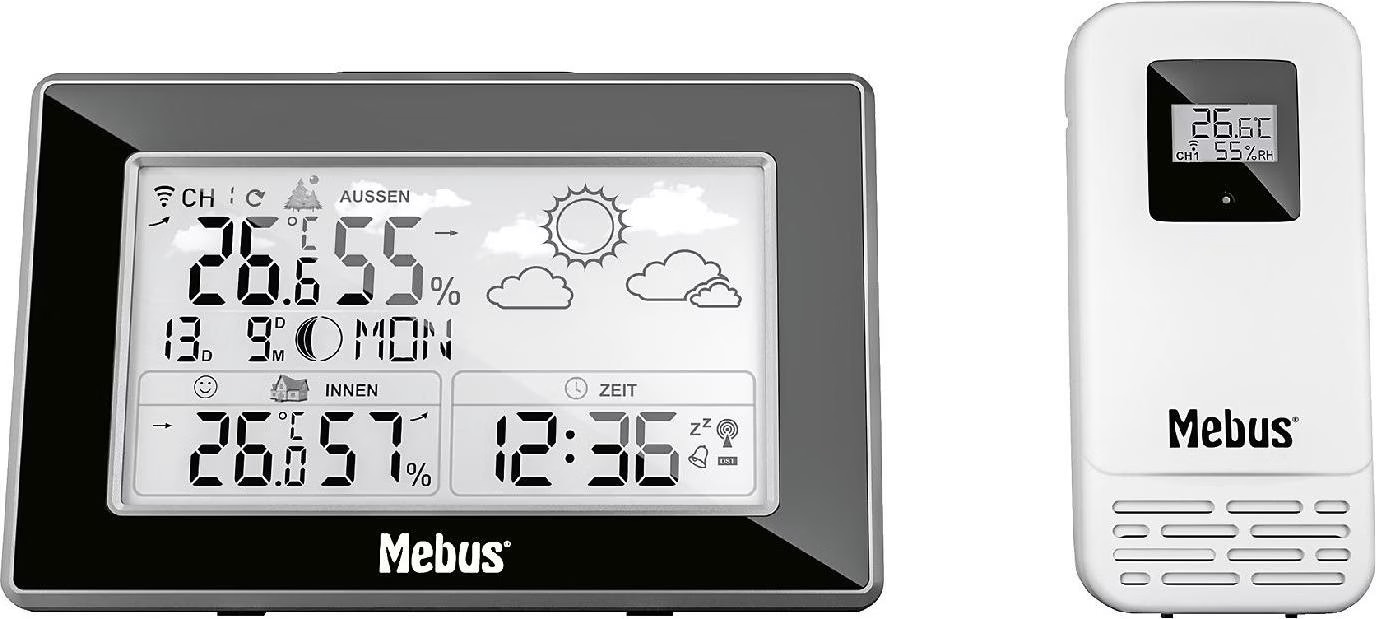 Mebus Digital wireless weather station with wireless sensor and weather ...