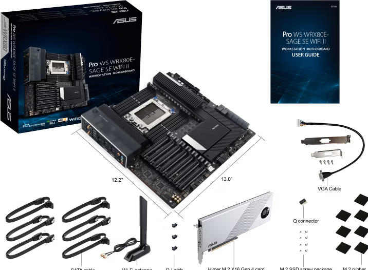 ASUS PRO WS WRX80E-SAGE SE WIFI II (sWRX8, AMD WRX80, E-ATX) - digitec