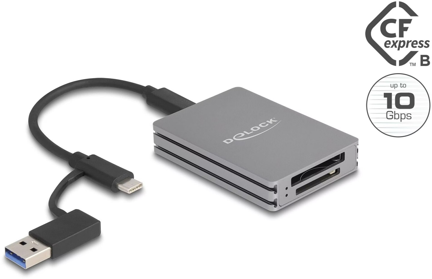 Delock Card reader for SD and CFexpress type B (USB-C, USB 3.2 Gen 2 ...