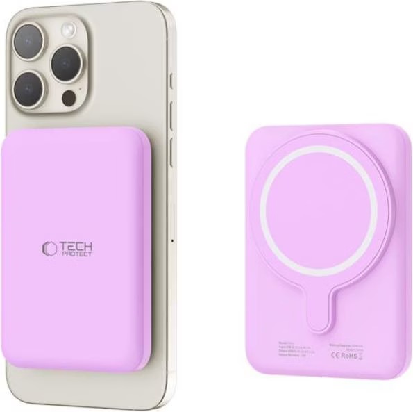 Tech-Protect LifeMag MagSafe PB10 5000mAh Banque d'alimentation - Rose ...
