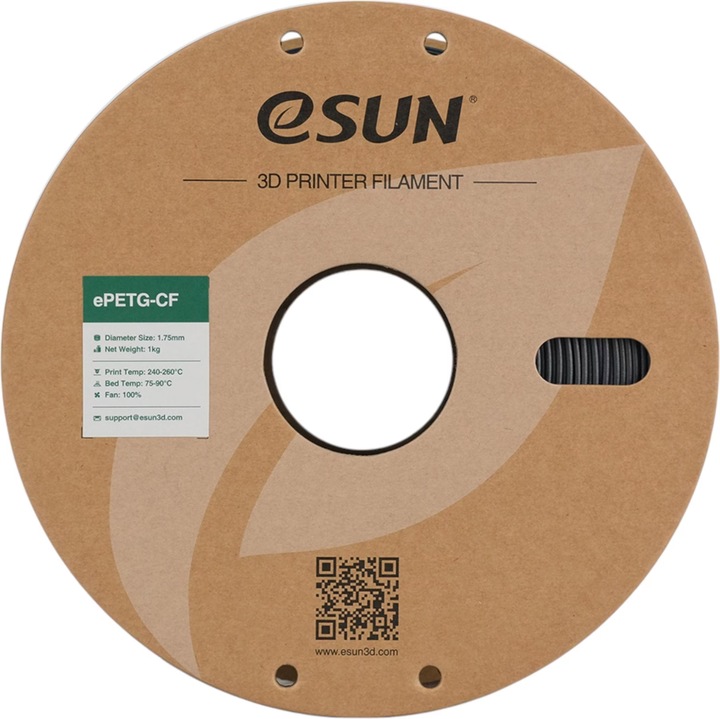 eSUN ePETG-CF Carbon Grau Filament 1.75mm 1Kg (PETG, 1.75 mm, 1000 g, Grau) - Digitec