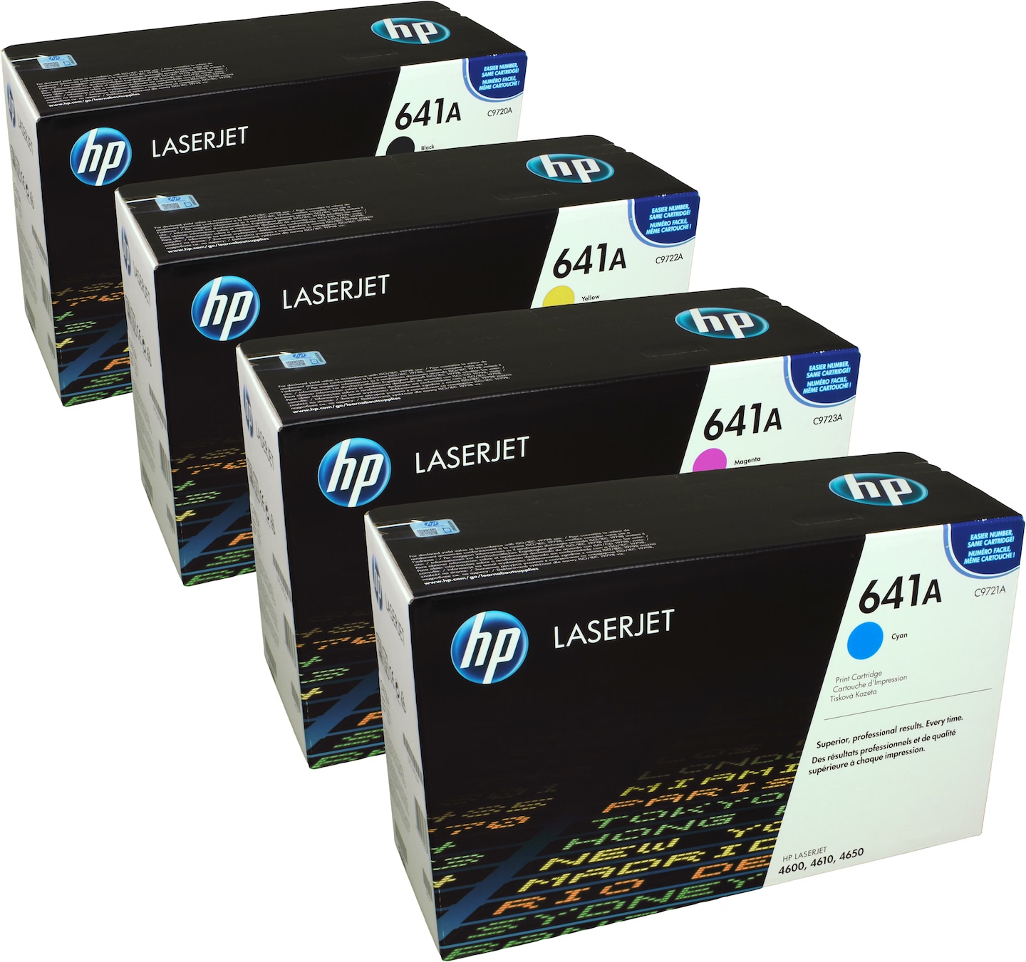 HP 4 Toner C9720A-C9723A 641A Multipack BK C M Y 4-farbig (M, C, Y, BK ...