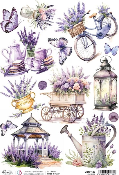 Ciao Bella Morning Provence - Provence" motif straw floss, DIN A4 (28 g ...