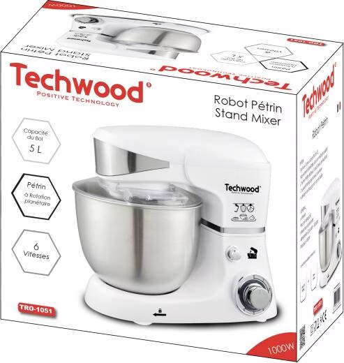 Techwood TRO1051 - Keukenmachine - Staande Mixer - 5 L - 1000 Watt ...
