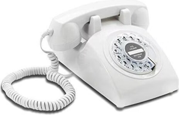 Opis Technology Klassisches Telefon der 60er und 70er mit Wählscheibe ...