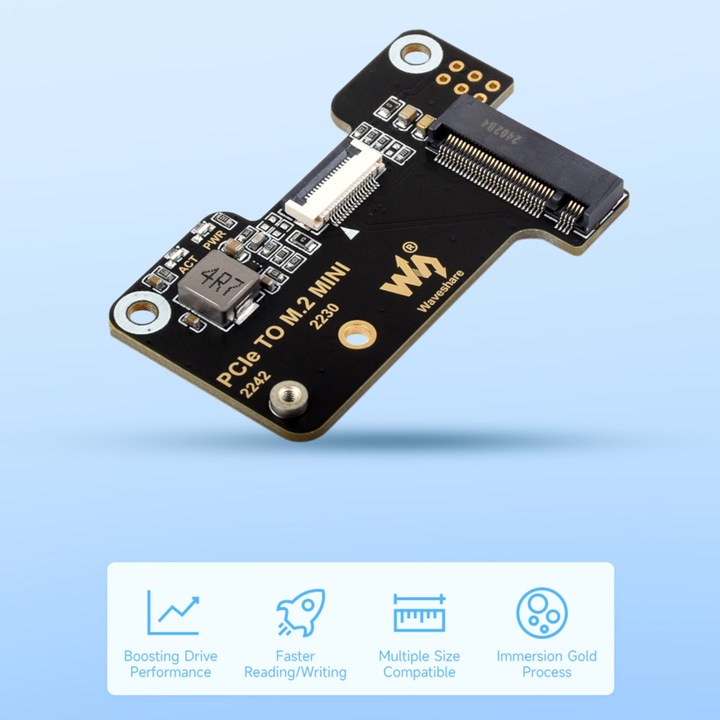 WaveShare PCIe zu M.2 Mini SSD Adapter für Raspberry Pi5 - Digitec